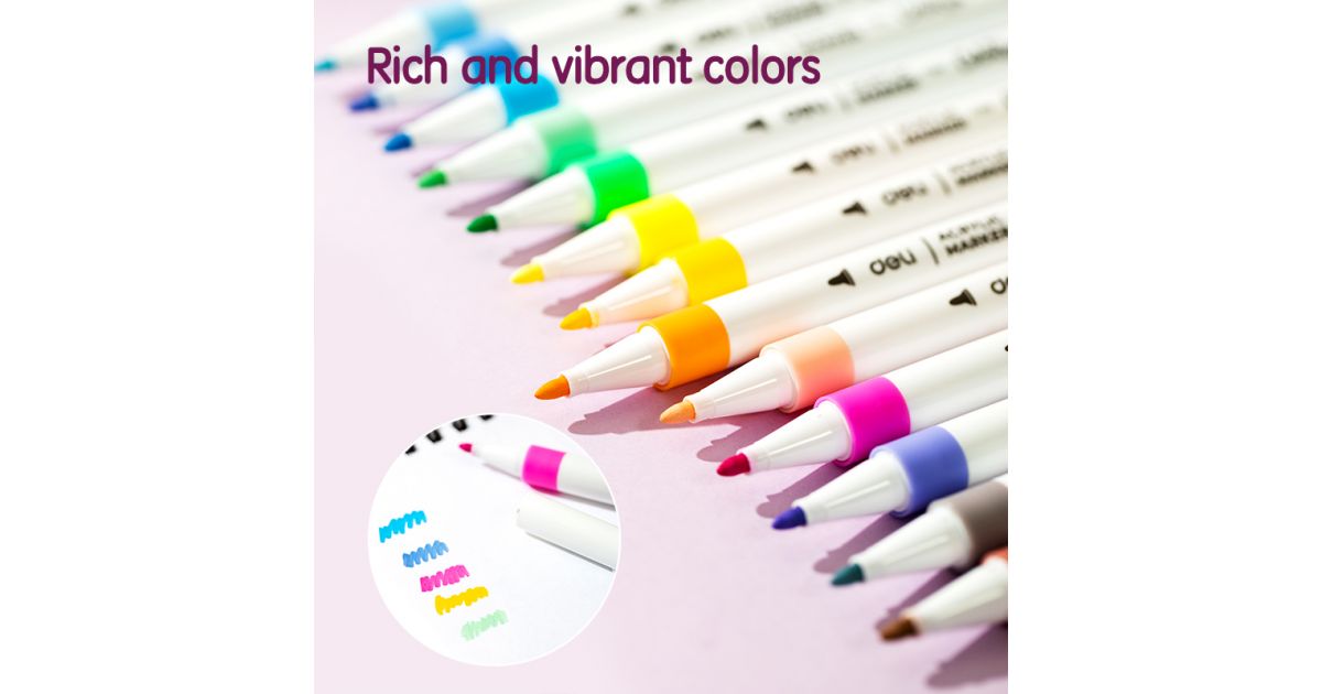 აკრილის მარკერები Deli 48 ფერი · საკანცელარიო