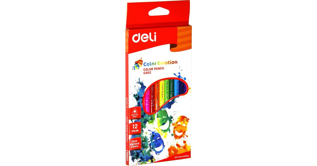 ფერადი ფანქრები Deli Color Emotion 3მმ წვერით 12 ფერი · საკანცელარიო