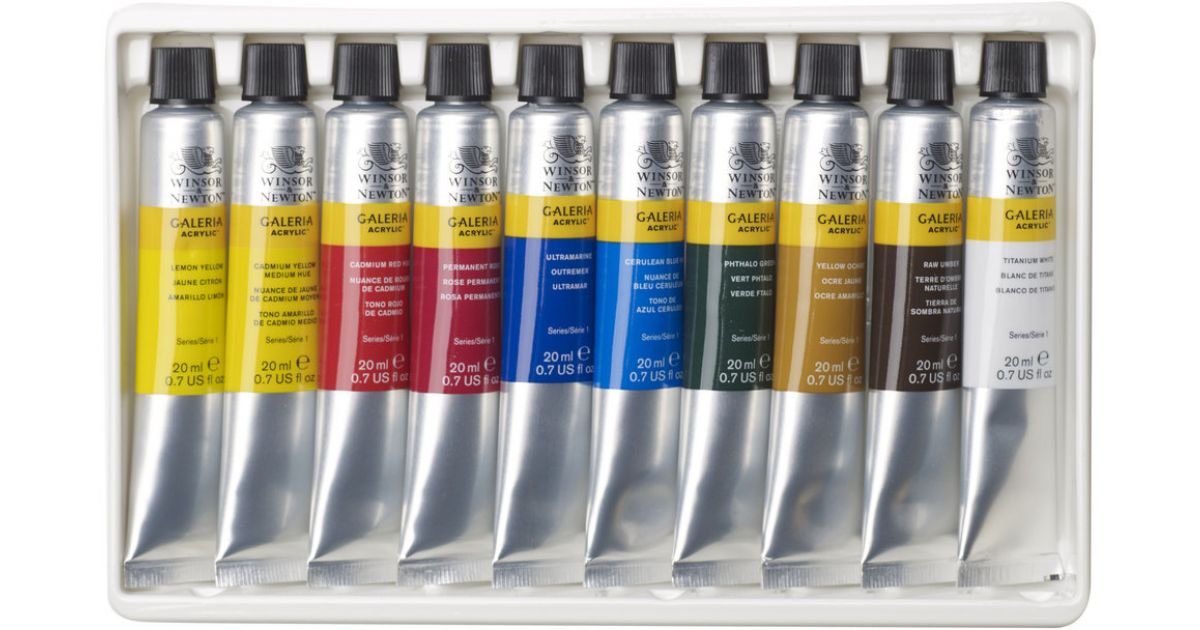 GALERIA ACRYLIC COLOUR TUBE SET Winsor & Newton 20ml 10 Colors · Stationery