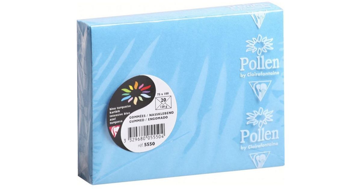 კონვერტი Clairefontaine 75x100მმ 120გ/მ² 20 ცალი · საკანცელარიო